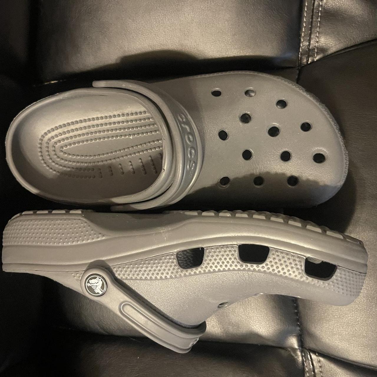 Grey crocs Worn once Womens 10: Men 8 - Depop