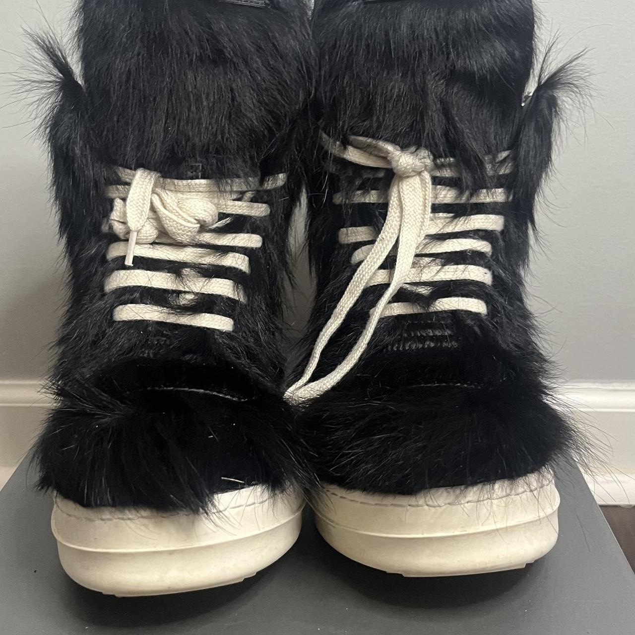 Black Fur GeoBasket Rickowens #fauxfur #rickowens... | Depop