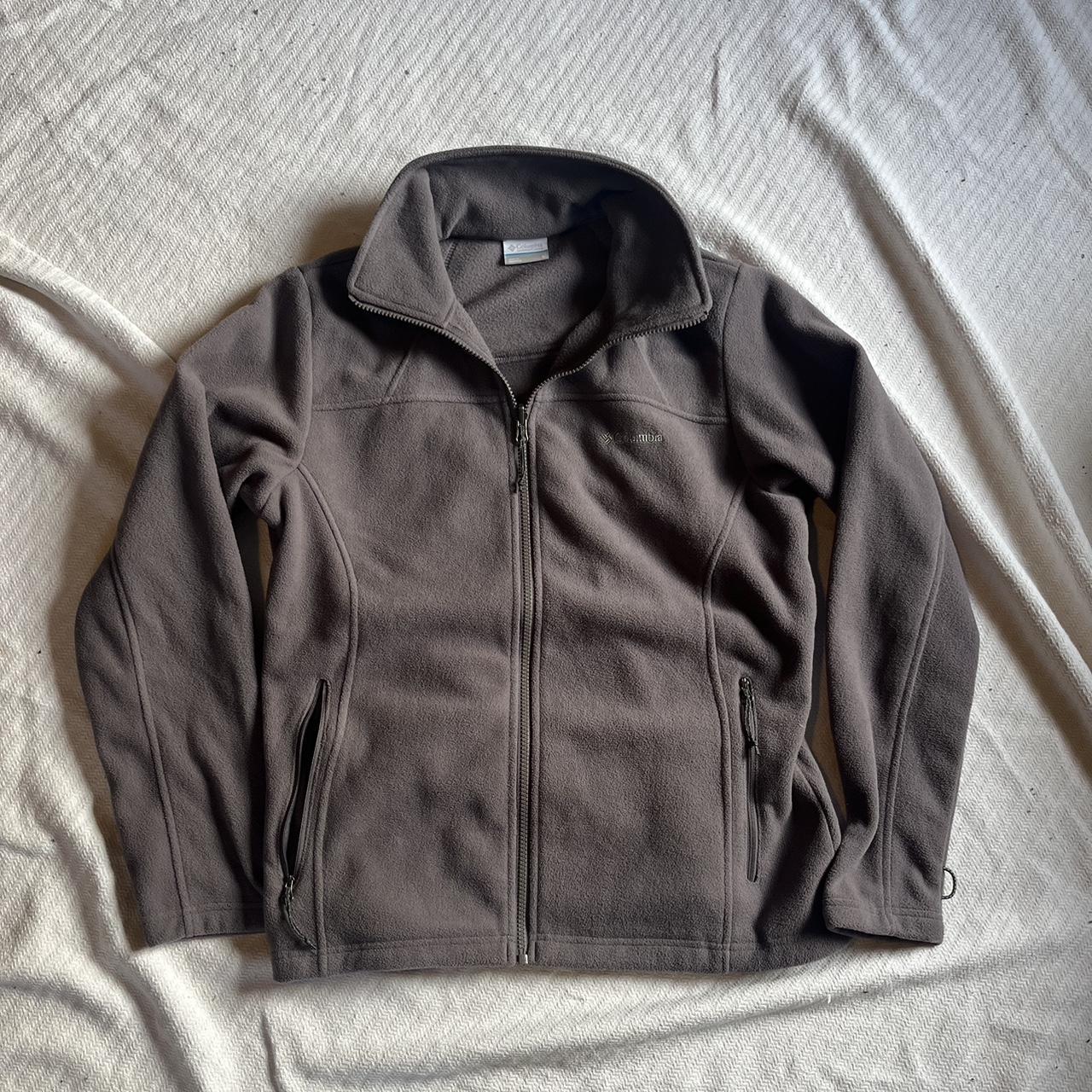 Grey Columbia fleece zip up jacket #outdoorwear - Depop