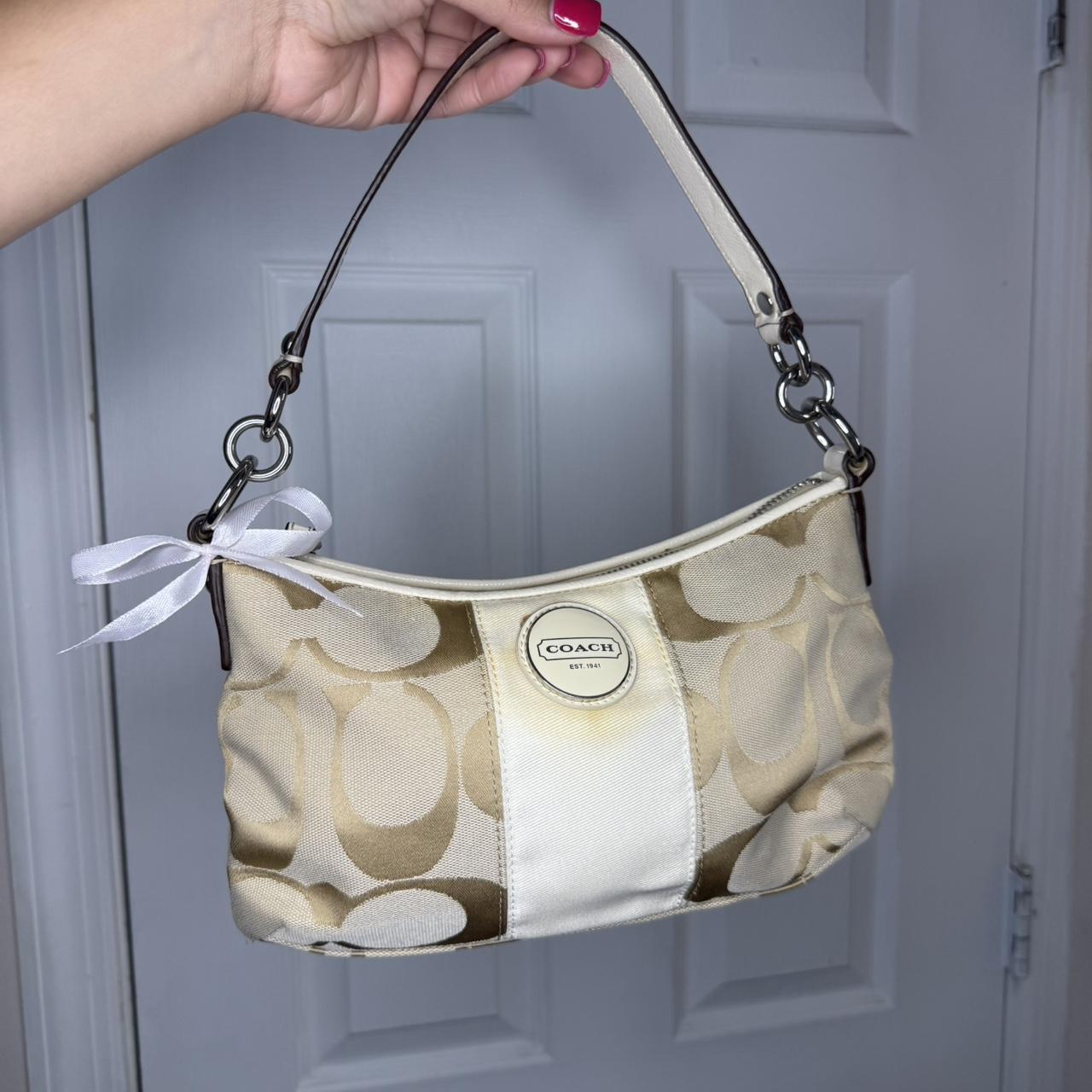 Coach Signature Stripe Demi shoulder Bag #coachbag... | Depop