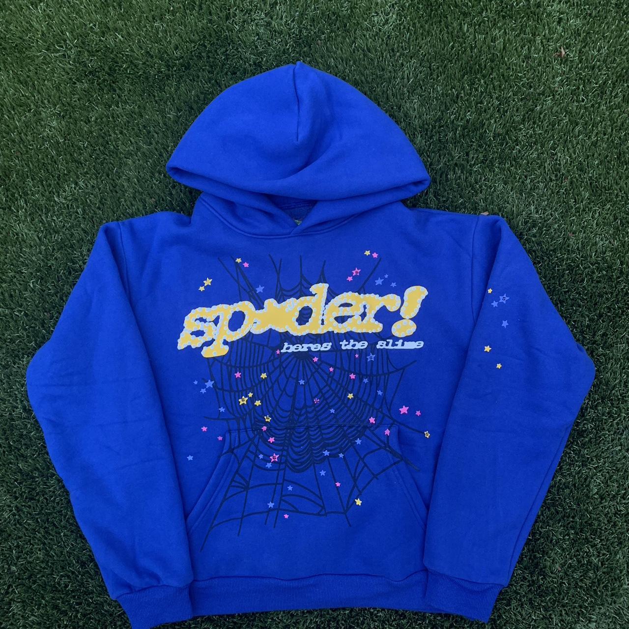 Blue TC Sp5der Hoodie | Depop