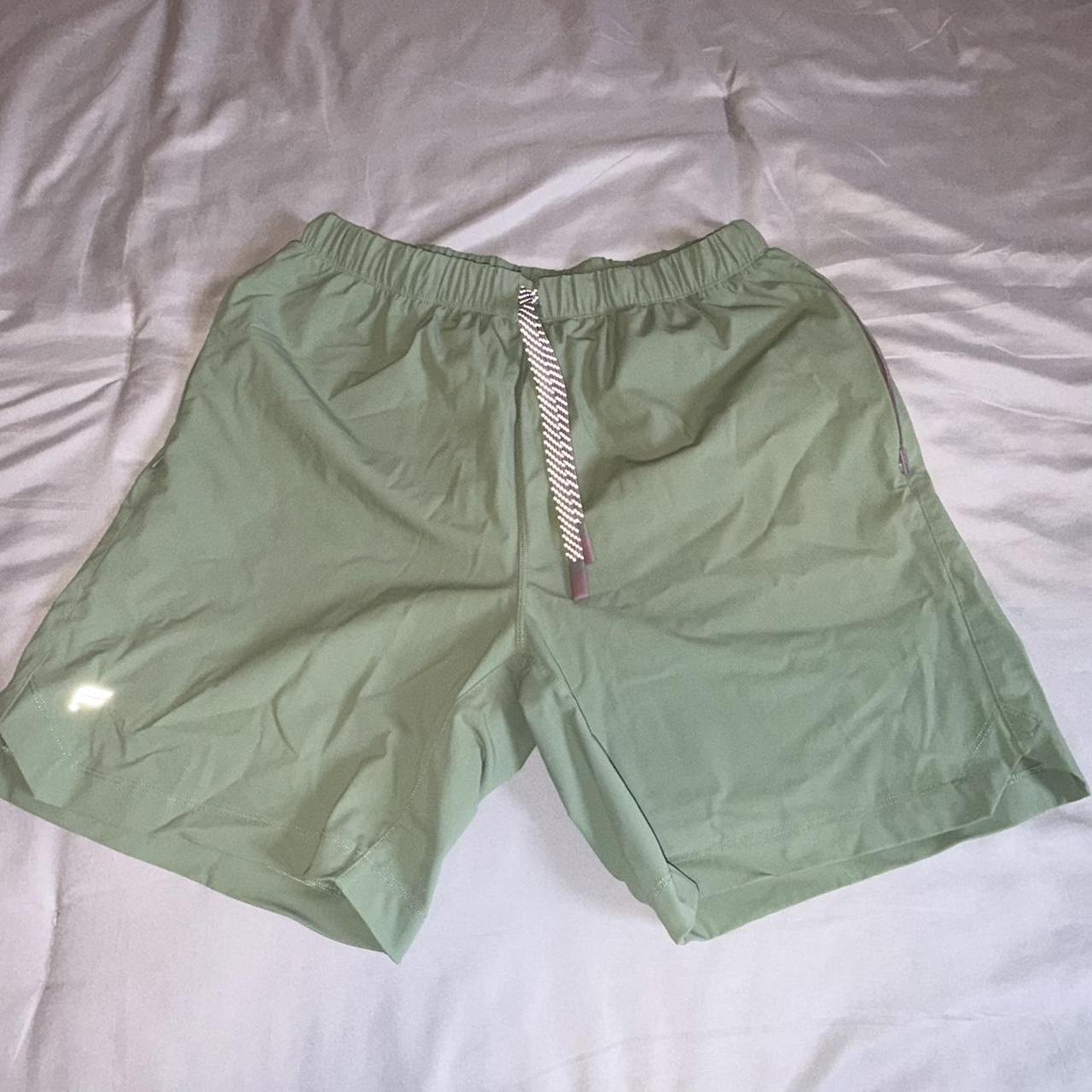 Large Green Fabletics men’s shorts large 7 inch inseam | Depop