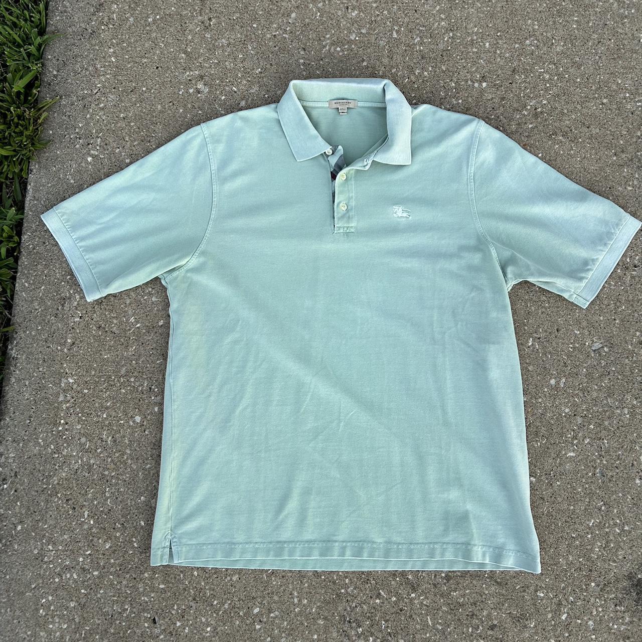 Burberry London Mint Green Polo Shirt Size XL - Depop