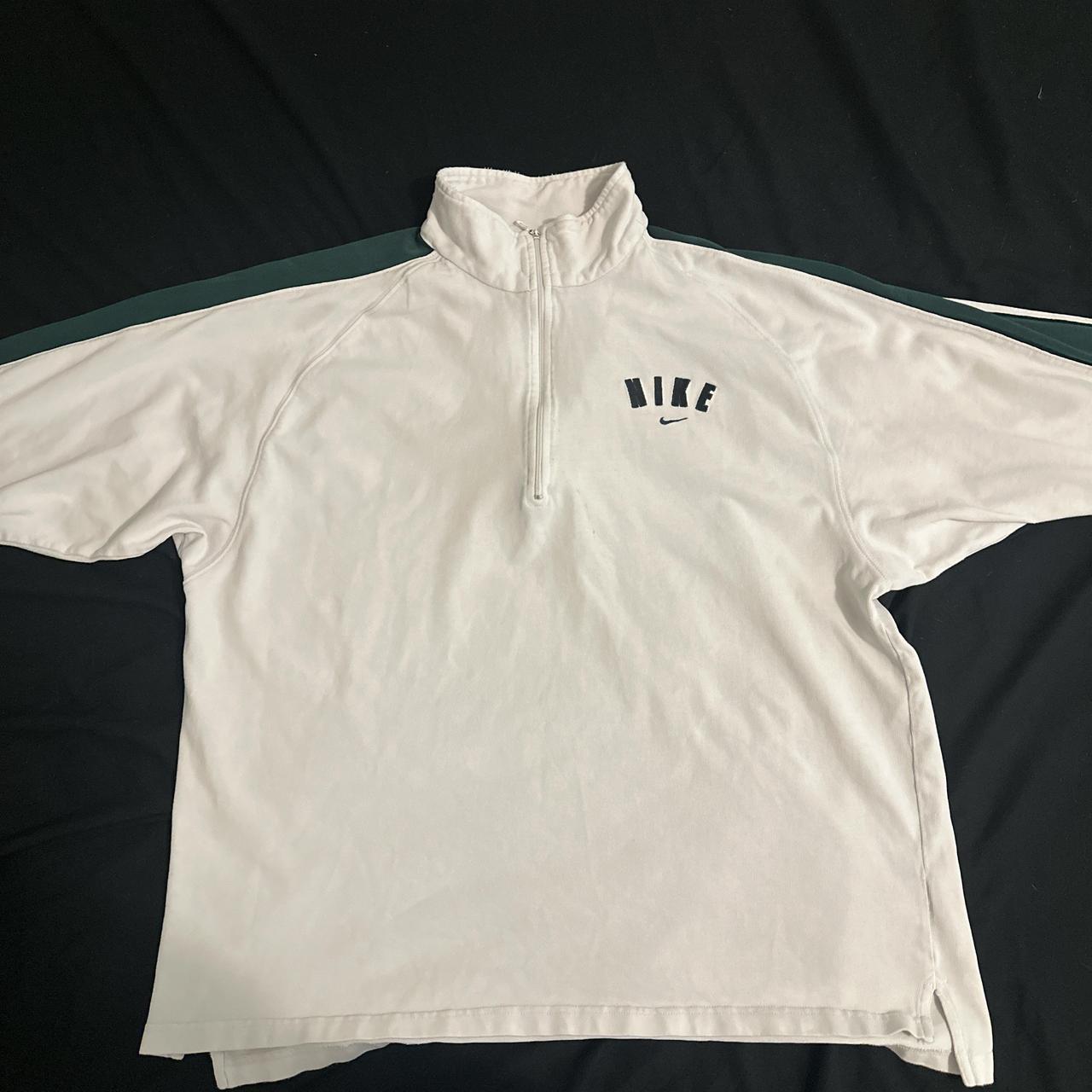 vintage 90’s green and white nike pullover size... - Depop