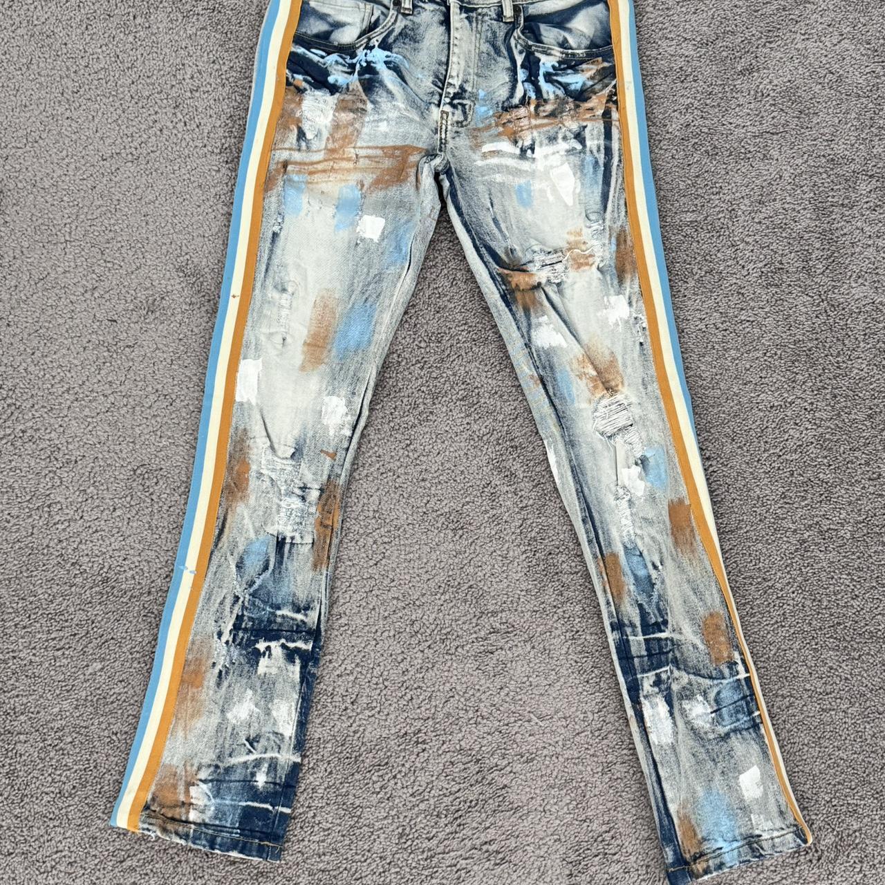 Evolution in Design Paint Splatter Straight... - Depop