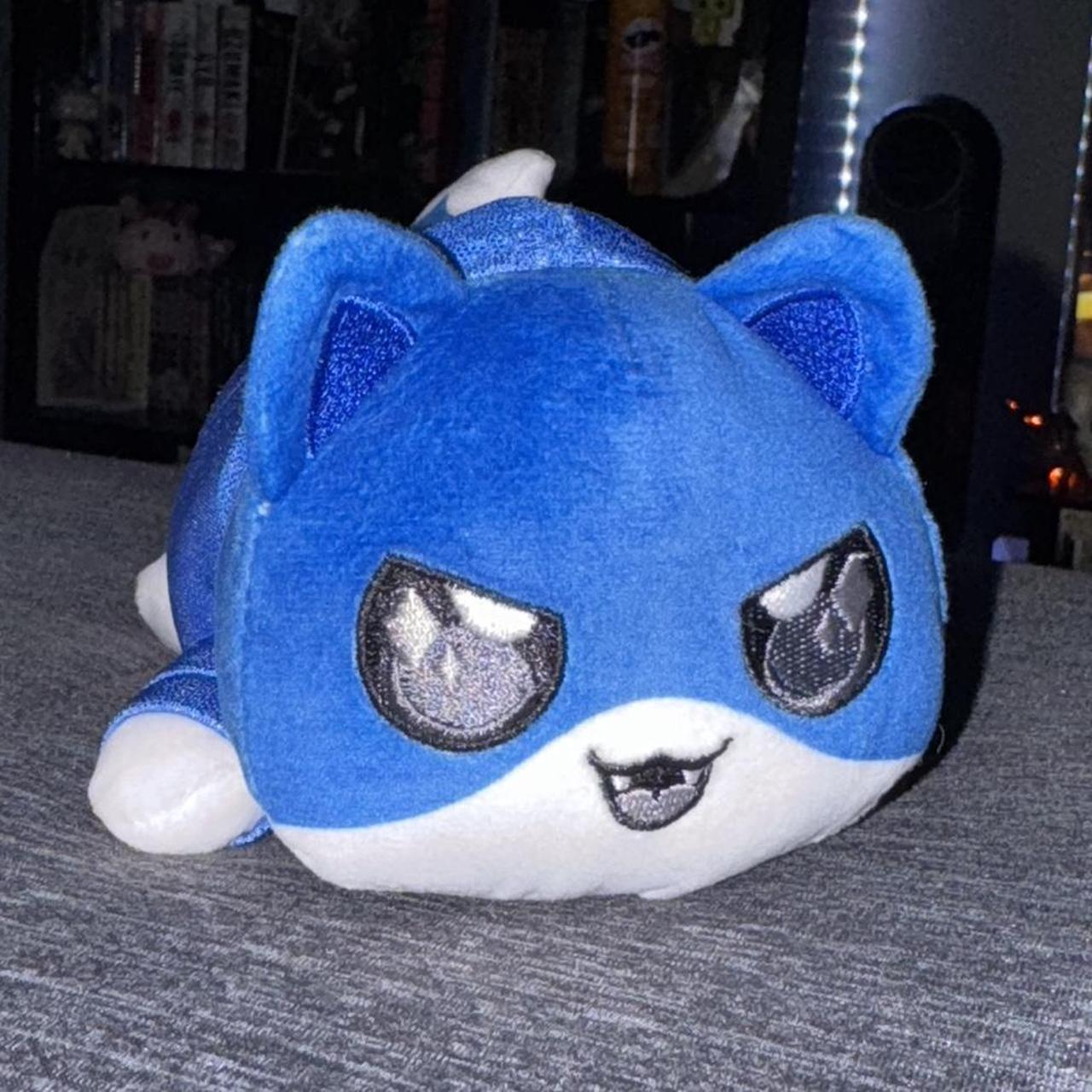 Blue and white plush toy #plushie - Depop