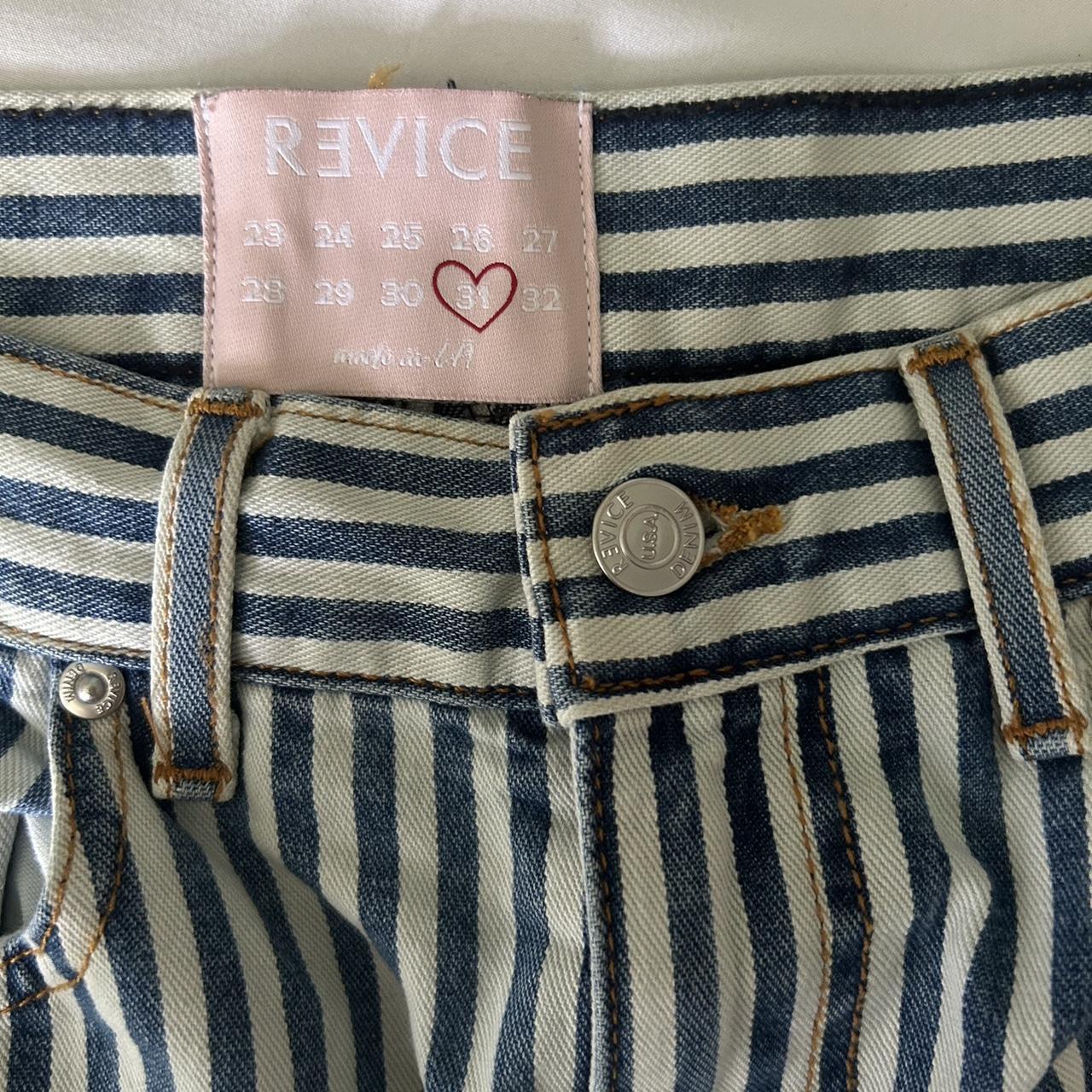 Revice Brand New Stripped Wide Leg Jeans Star on... - Depop