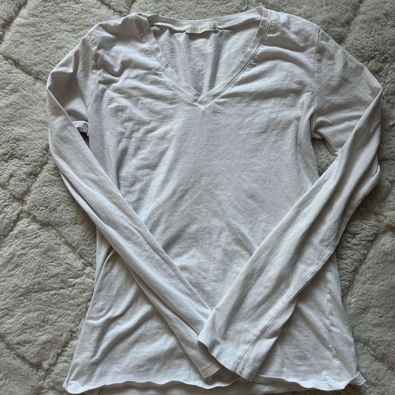 Medium White Long sleeve shirt from Active Basic - Depop