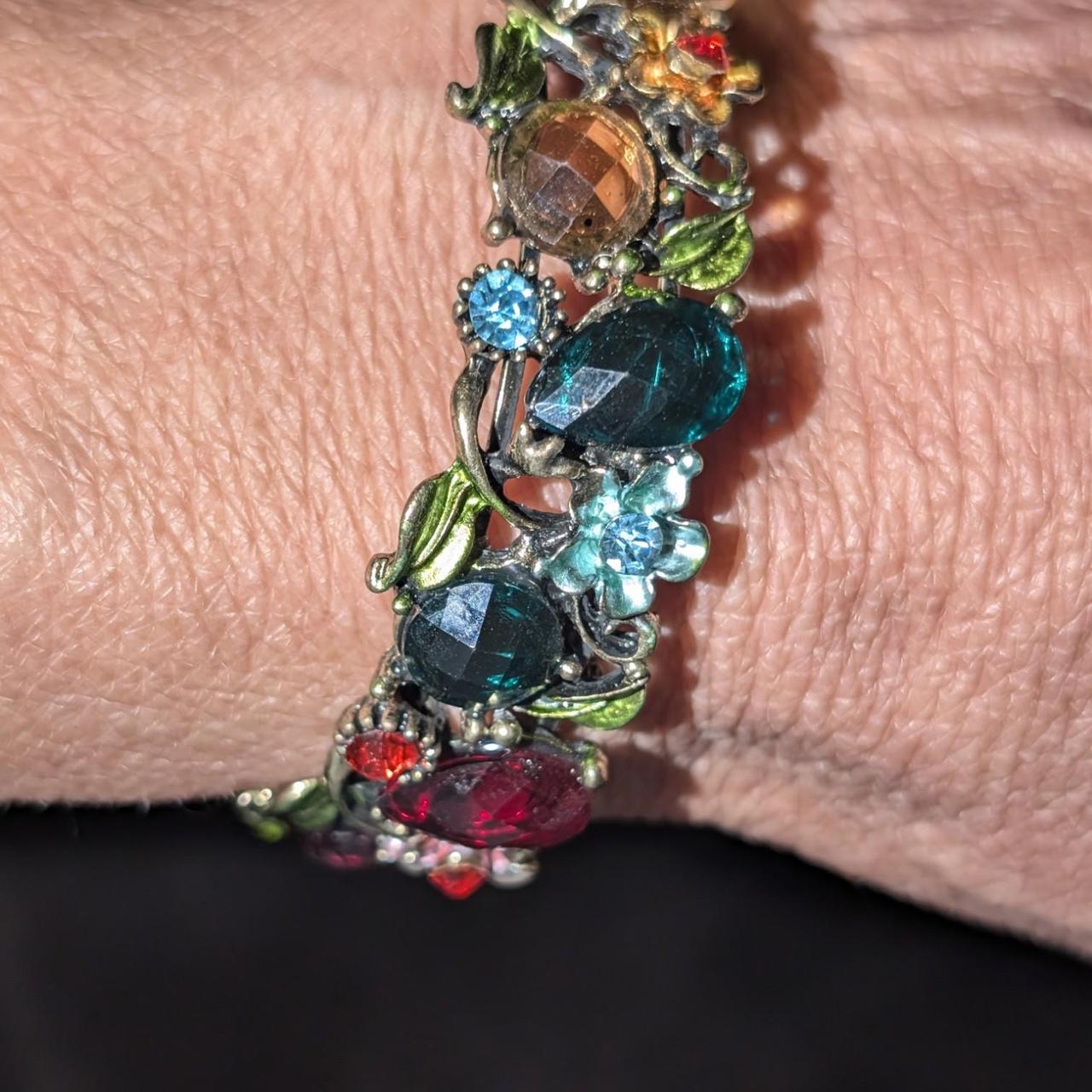 Vintage Multi Stone Hinge Bangle Bracelet #Vintage... | Depop