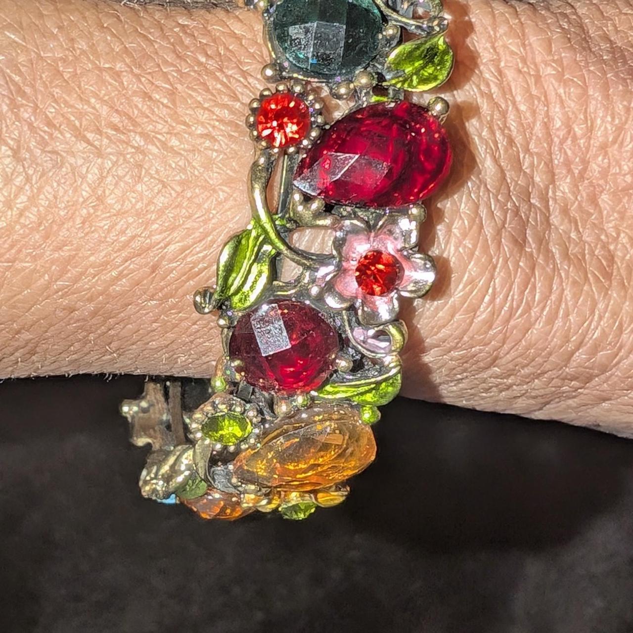 Vintage Multi Stone Hinge Bangle Bracelet #Vintage... | Depop