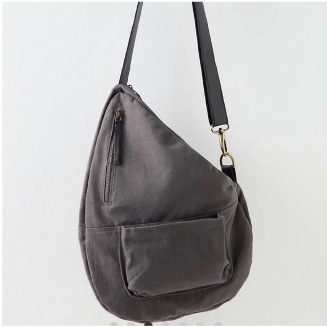 Free People Garbo Canvas Sling Bag - Dark Gray... | Depop