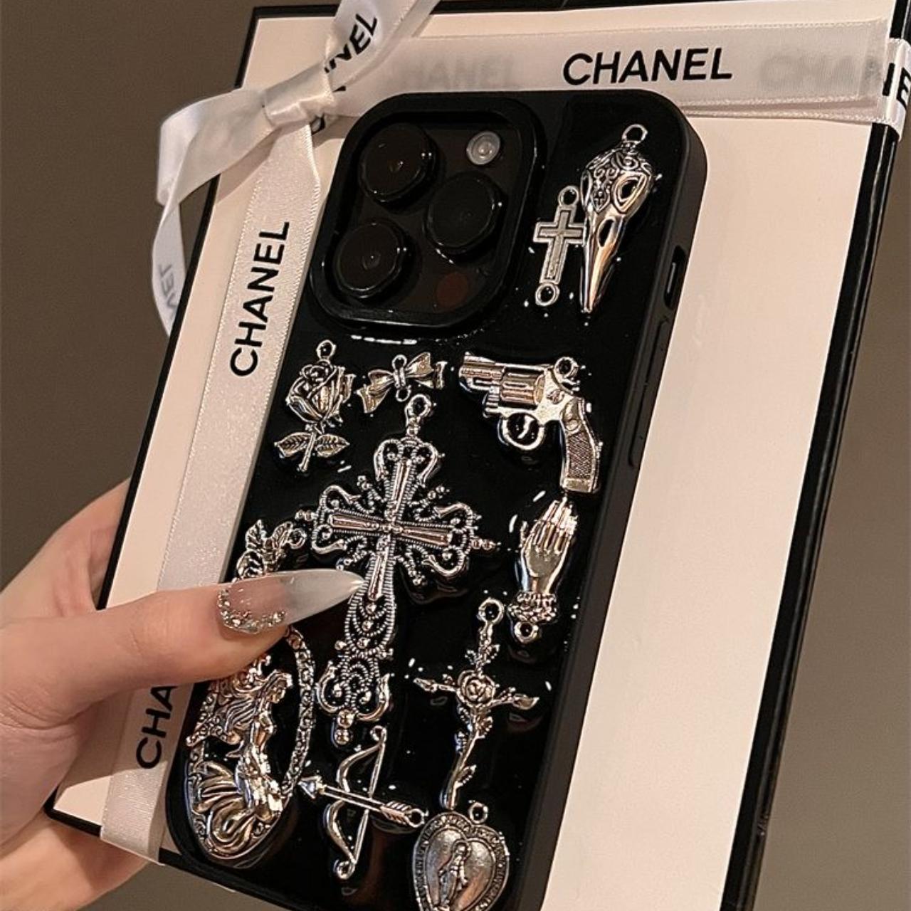 Chrome Hearts Style Iphone case cross For Iphone 15... - Depop