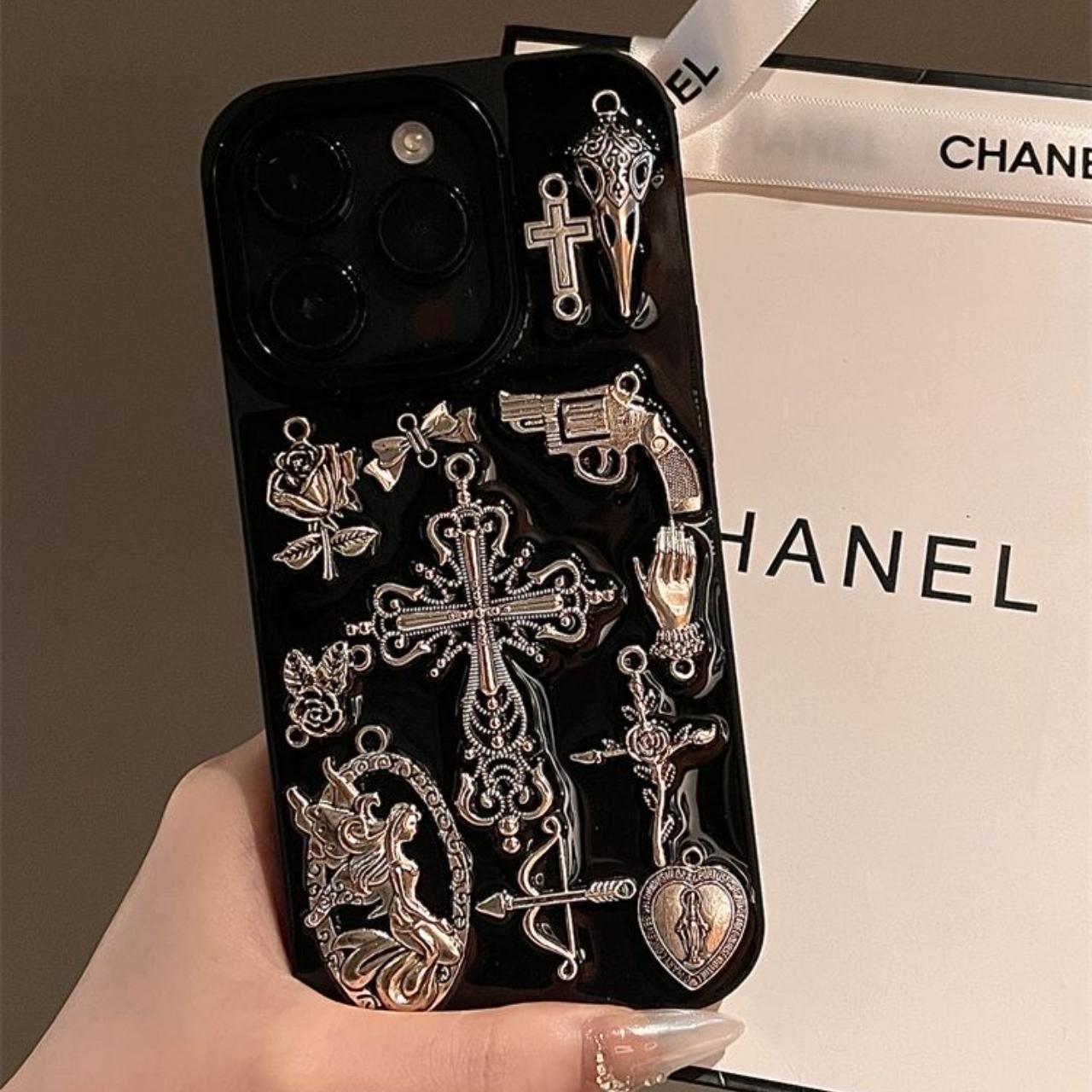Chrome Hearts Style Iphone case cross For Iphone 15... - Depop