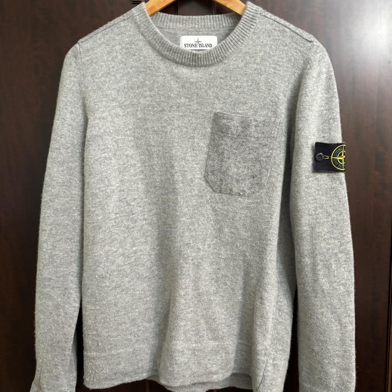 Stone Island Jumper Grey Stone Island jumper with... - Depop