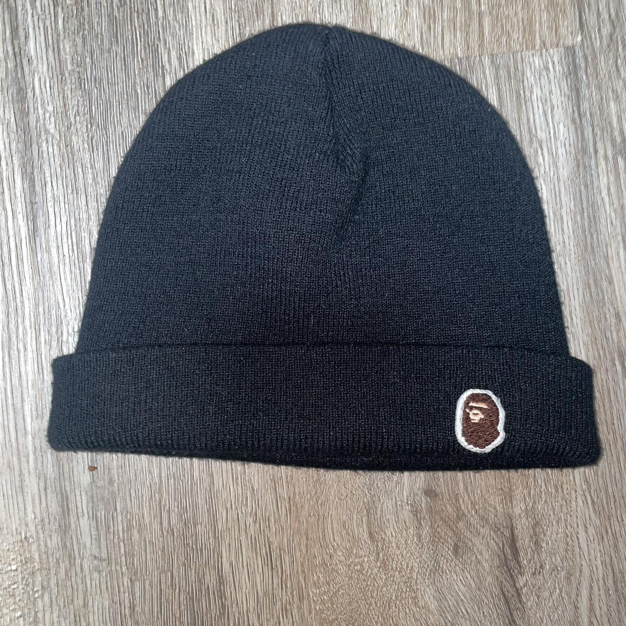 Bape beanie all black good condition - Depop