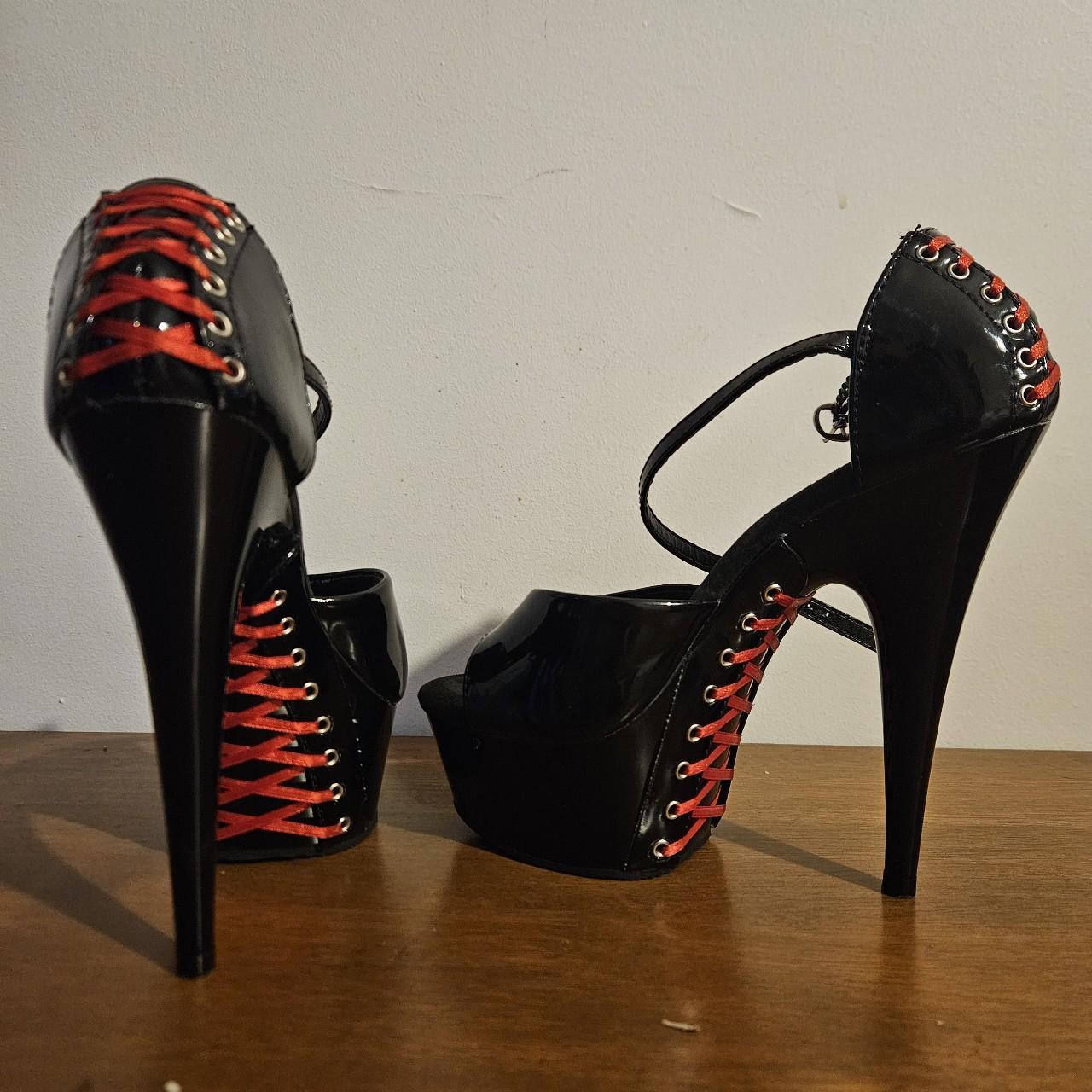 Pleaser heels DELIGHT 660FH Black Patent/Black... - Depop