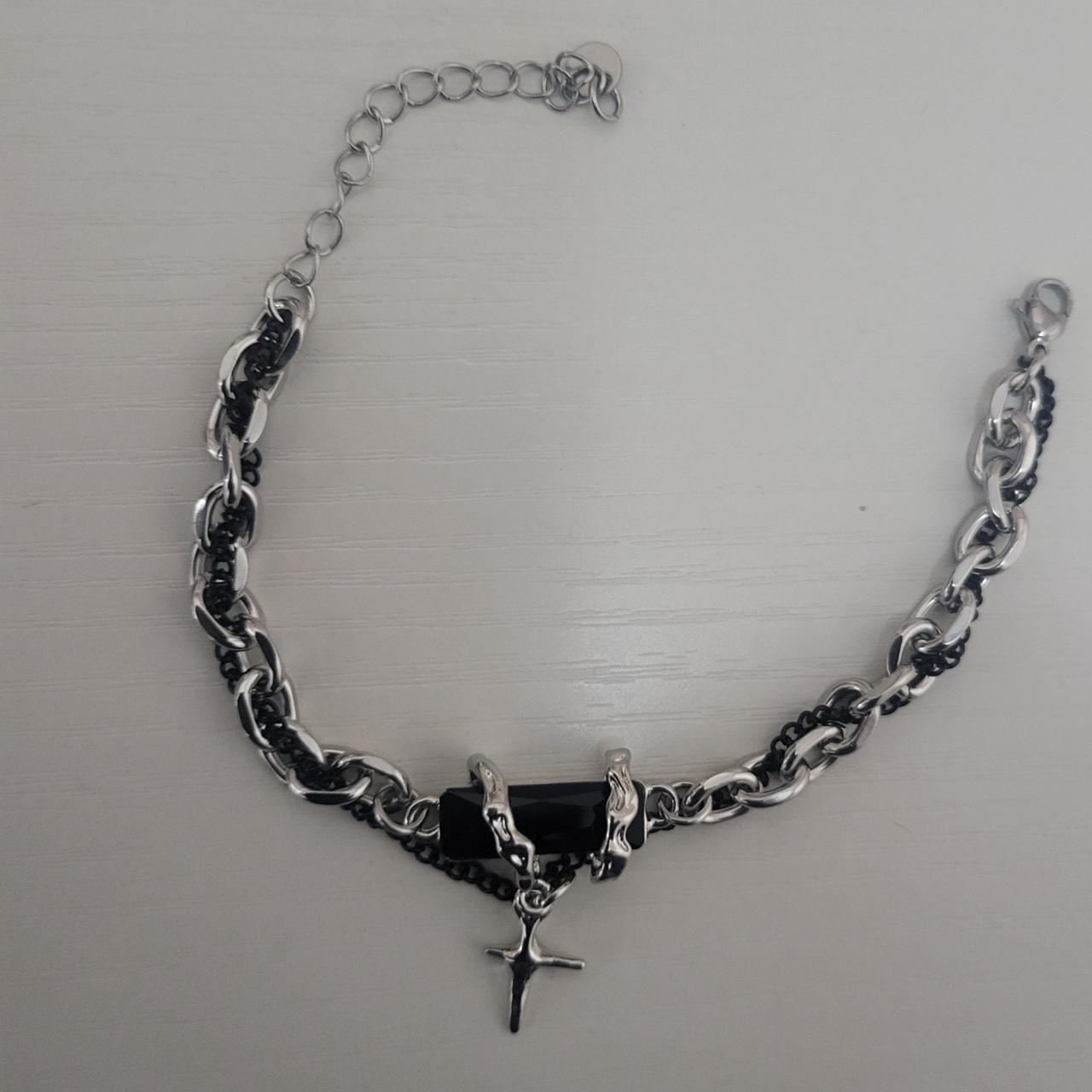 Hip-hop Retro Rhombus Titanium Steel Inlay... - Depop