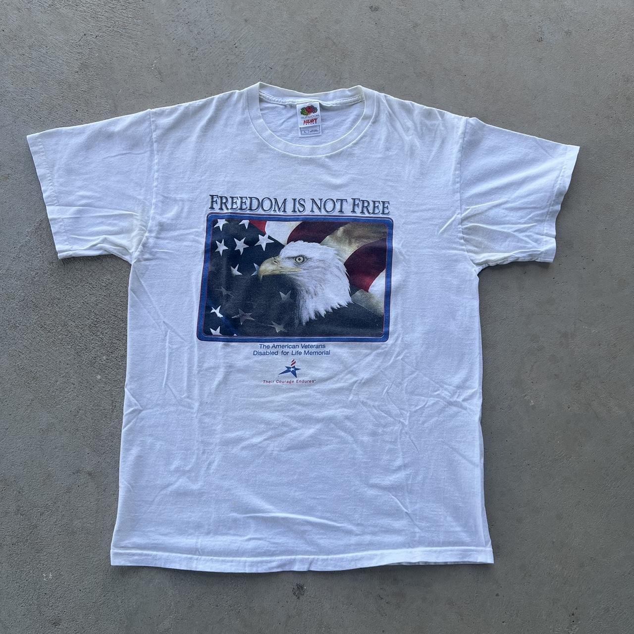 Vintage 90s American Freedom Is Not Free tee... - Depop