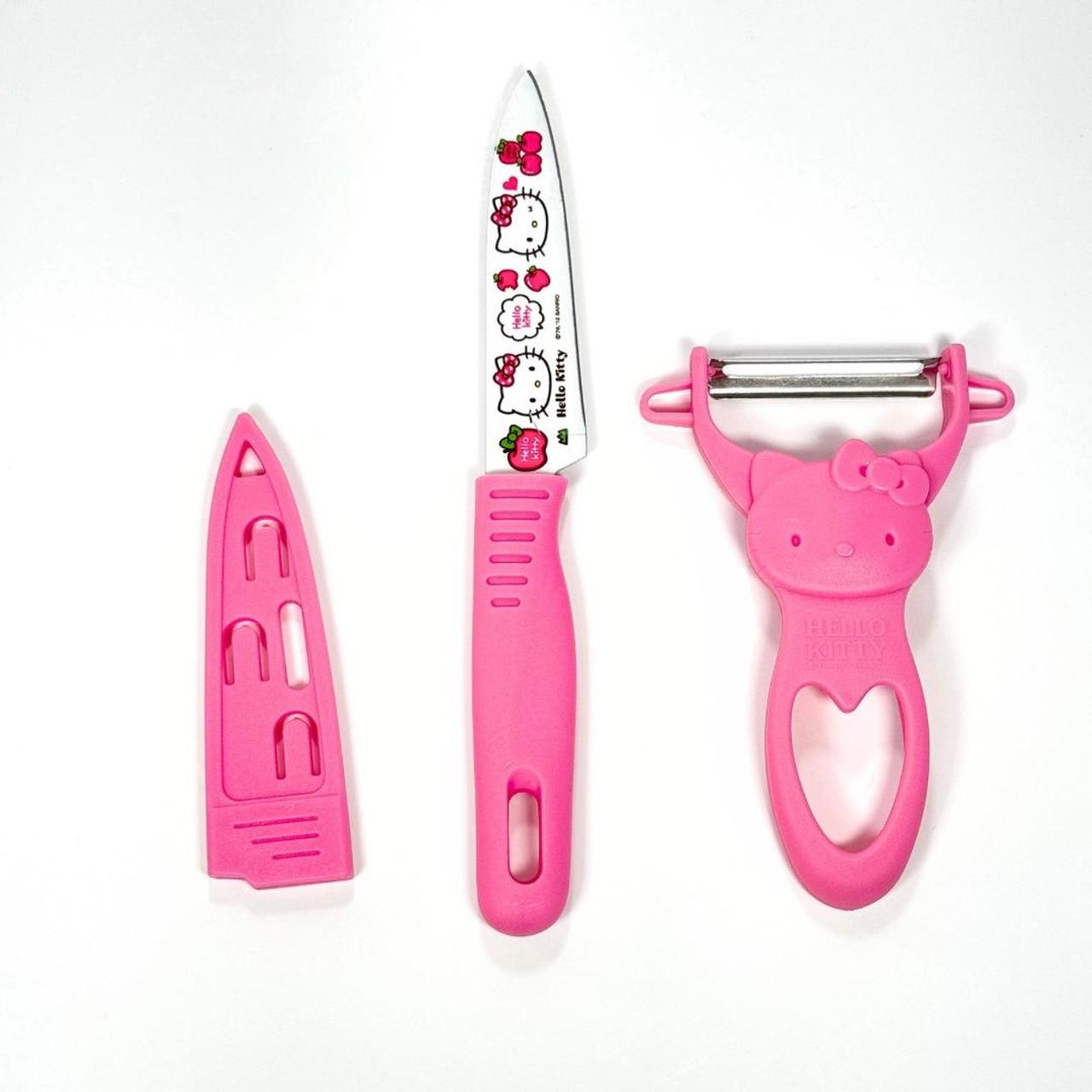 New Hello Kitty Pink Pairing Knife and Fruit Peeler... - Depop