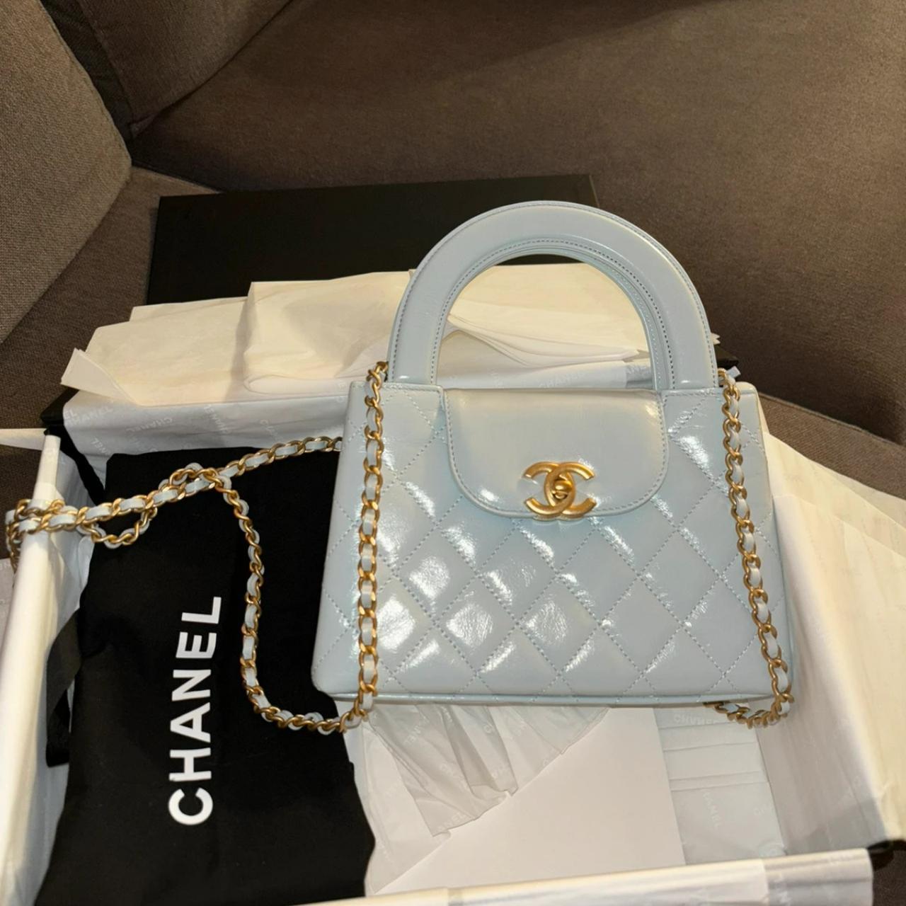 Chanel Bag Nano Light blue Chanel Bag nano color:... - Depop