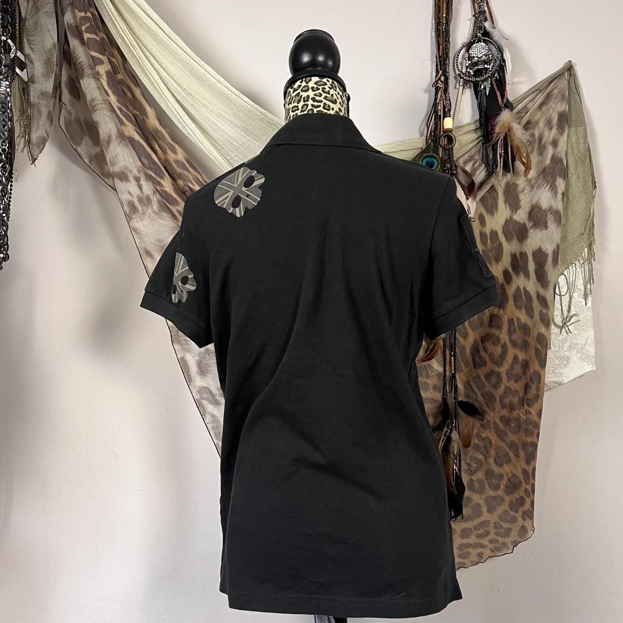 japanese brand archive gothic union jack skull polo... | Depop