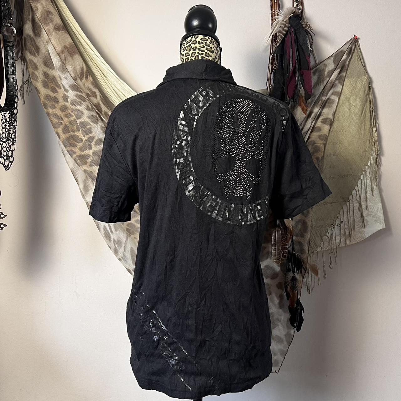 japanese brand Rat Roen gothic studded skull logo... | Depop