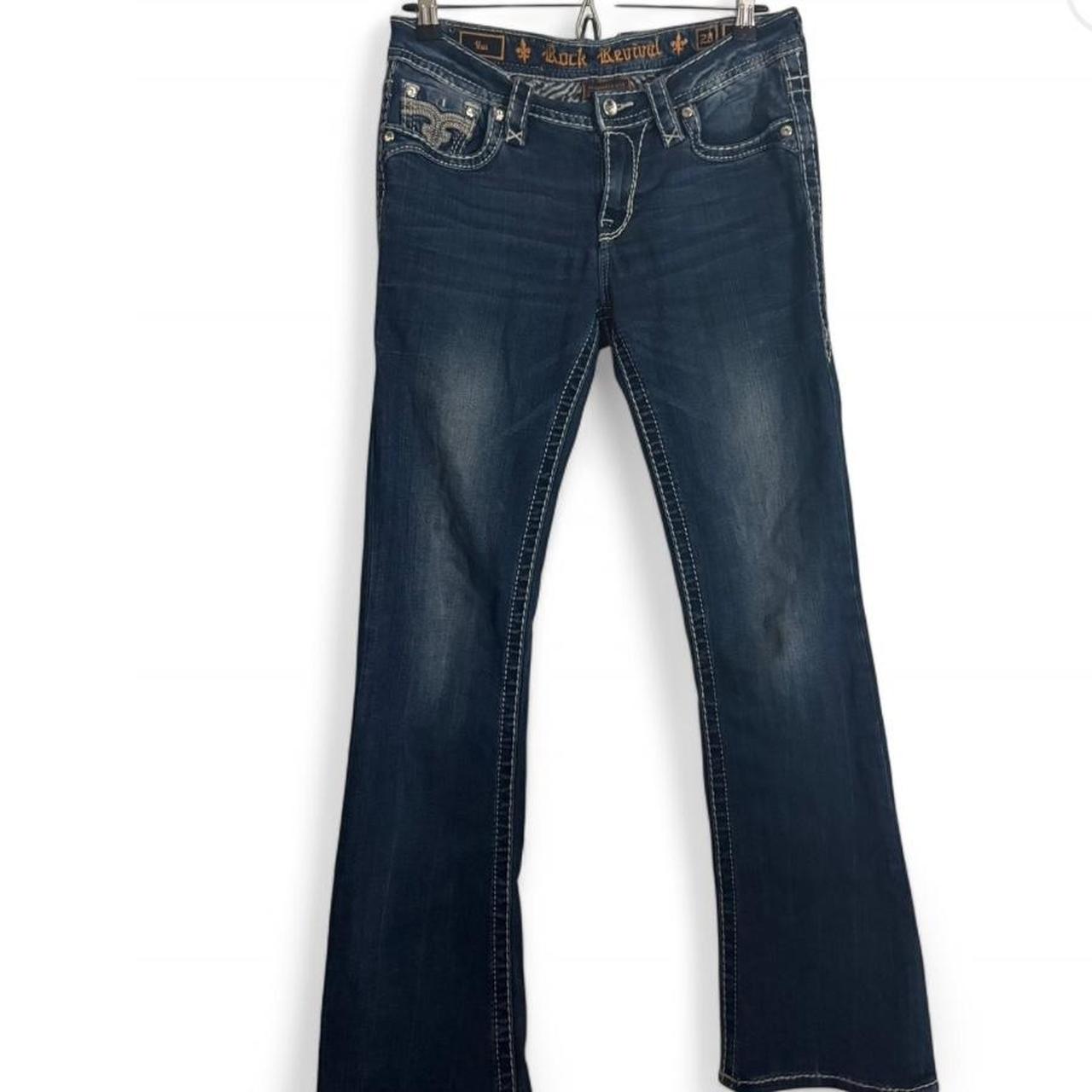 Y2K rock revival bootcut jeans with bedazzled... | Depop