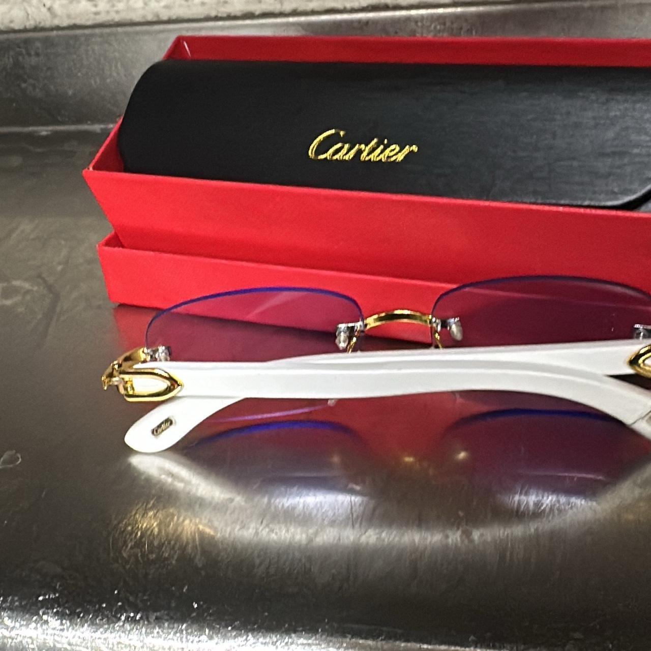 Blue and white Cartiers glasses blue tint - Depop