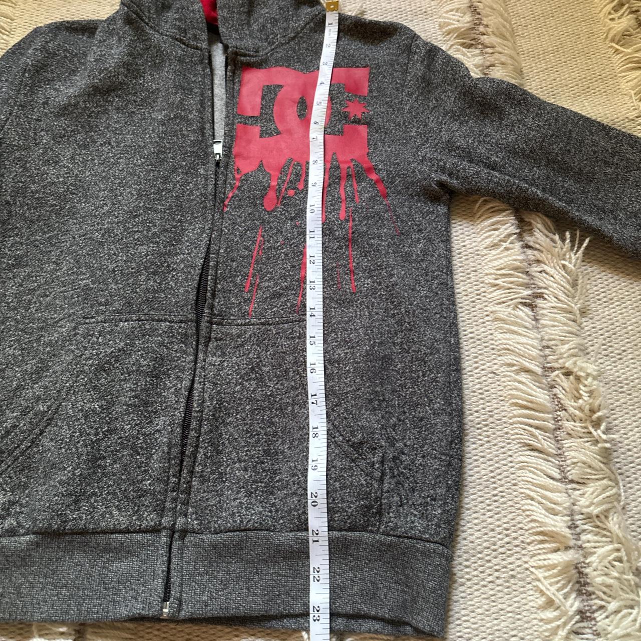 gray and red dc hoodie dm so i can unboost - Depop