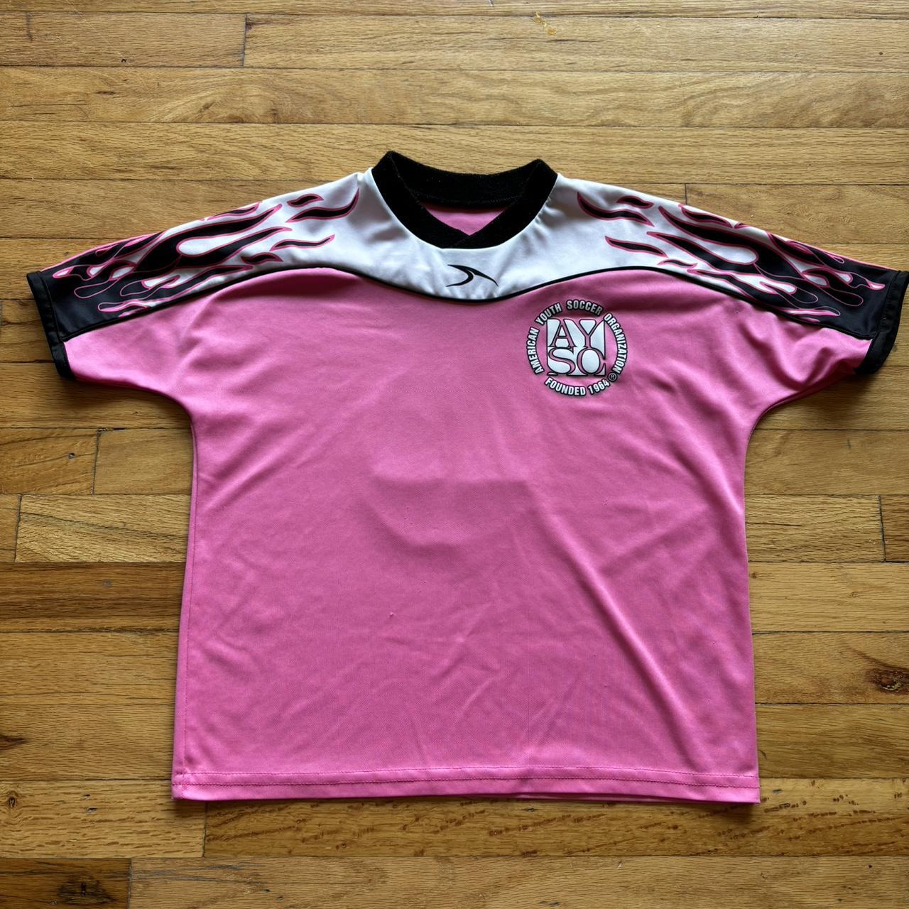 Pink Flame Soccer Jersey So cute!! Youth S but fits... - Depop