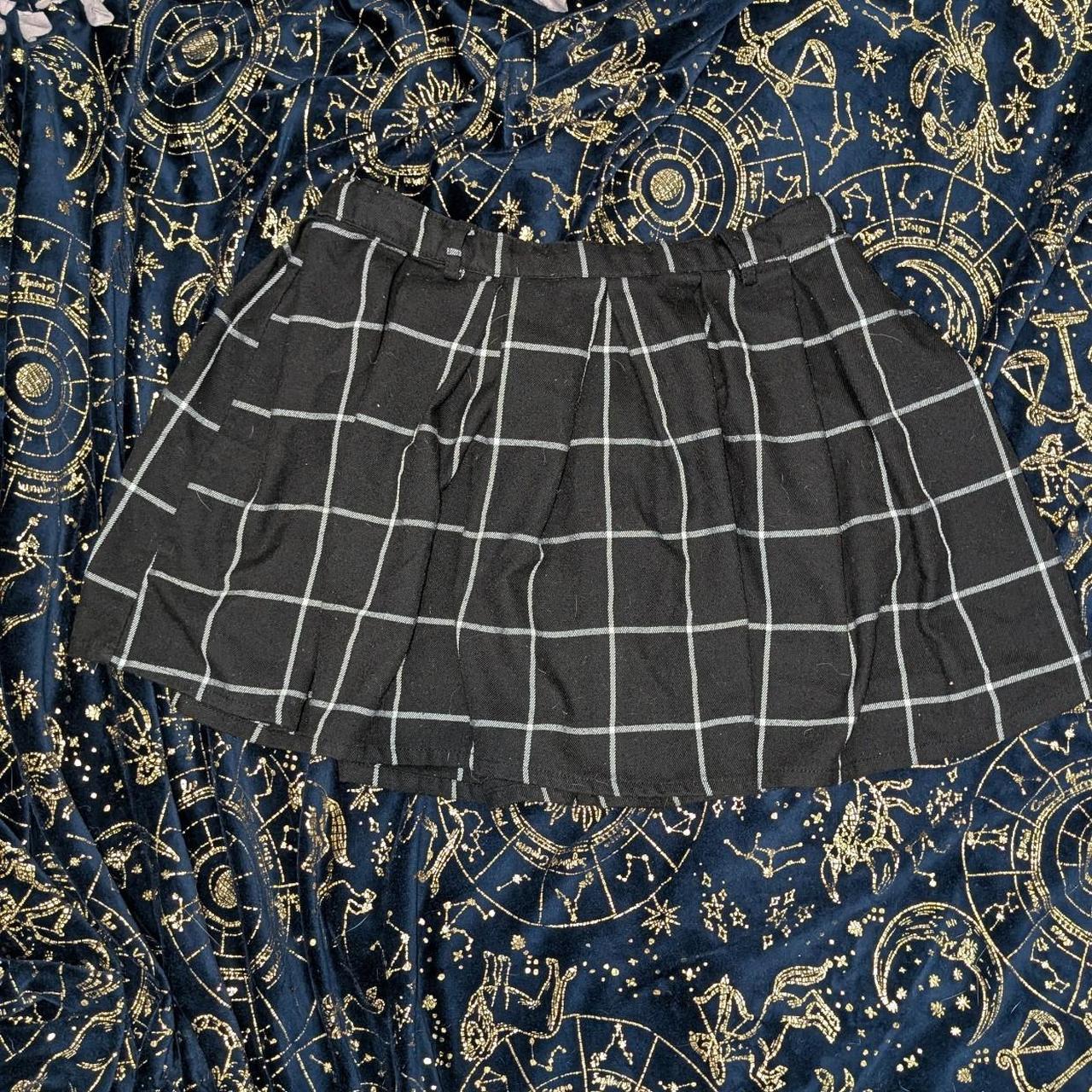 black and white hot topic alternative skirt. no... | Depop