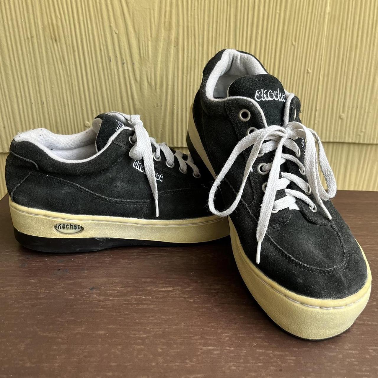 Vintage 90’s Chunky suede Sketchers in a size 9.... - Depop