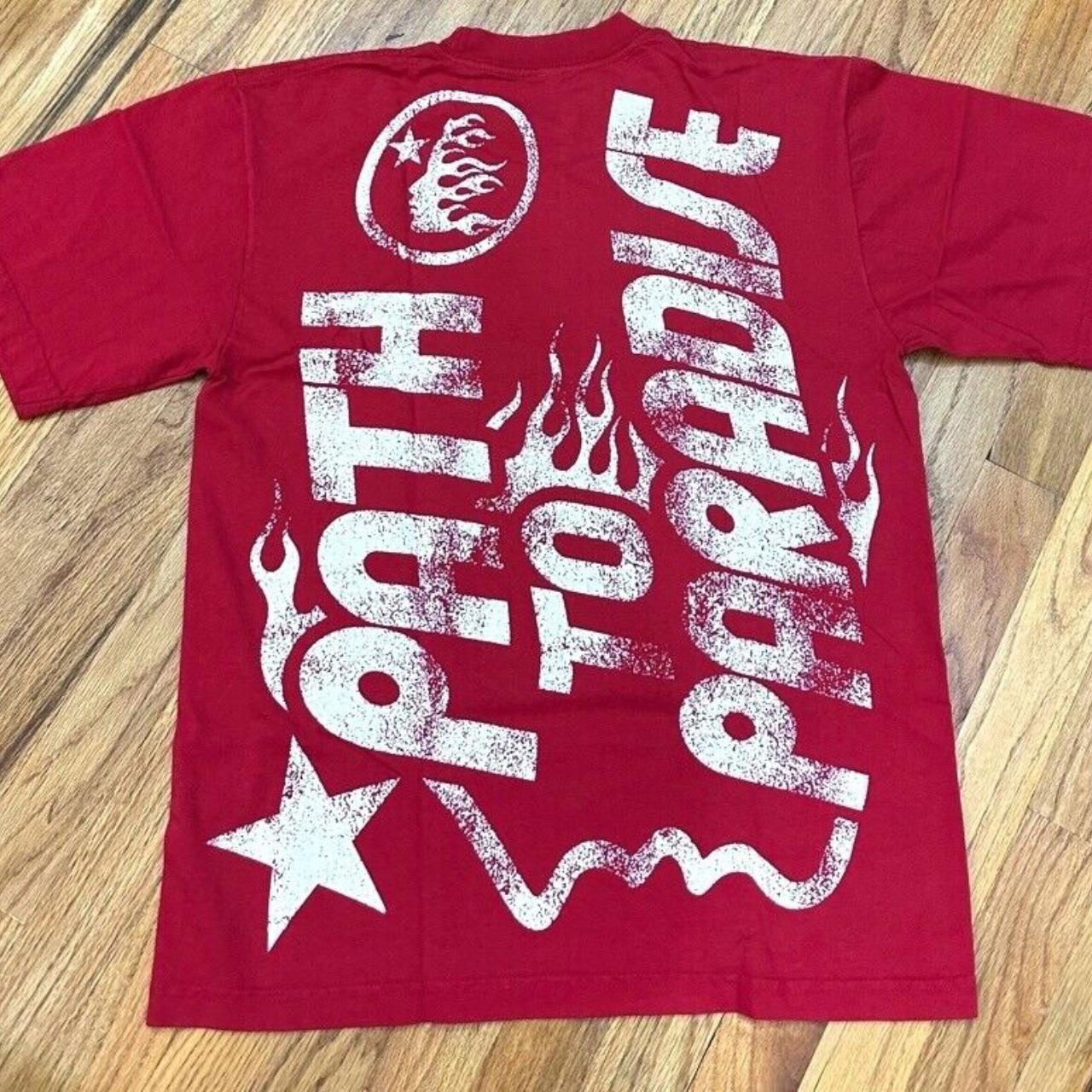 New in bag Hellstar Jesus Emblem T-shirt. Color Red.... - Depop