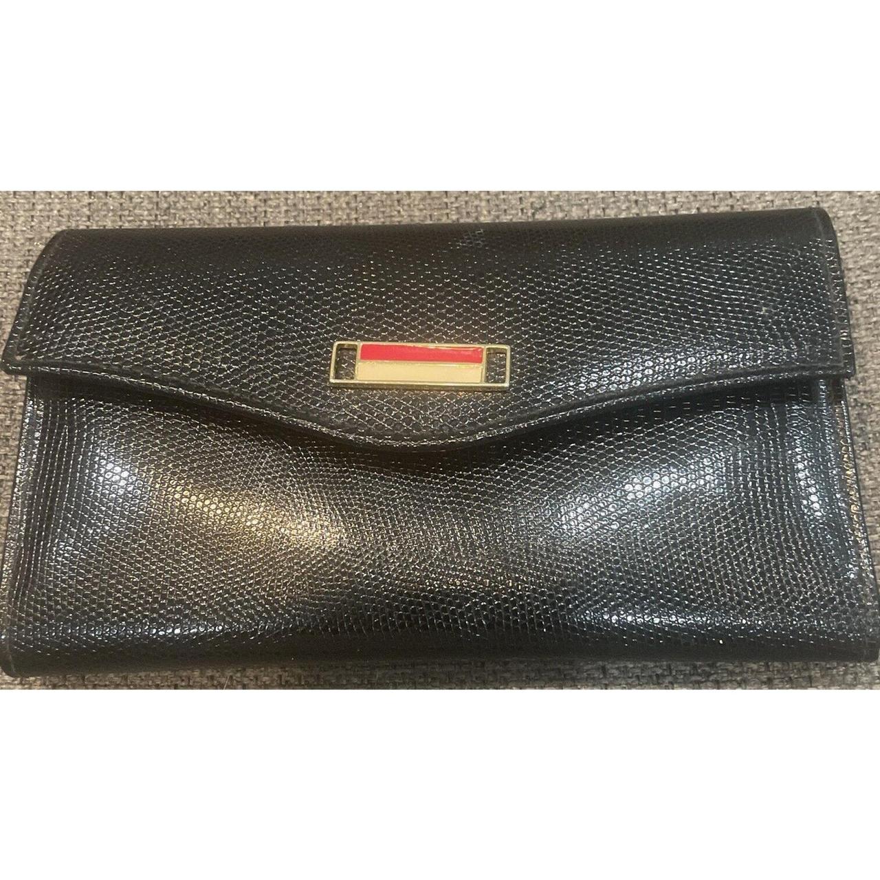 Lady Bosca Black Leather Wallet With Genuine... - Depop