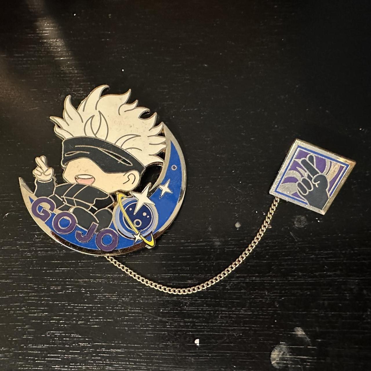 Jujutsu Kaisen chibi Satoru Gojo pin badge - black... - Depop
