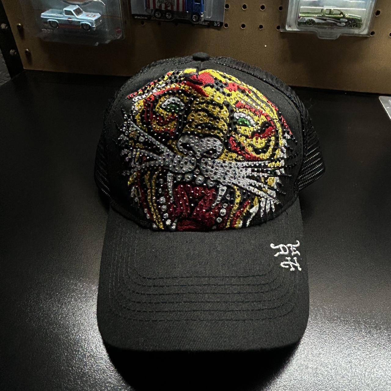 Ed Hardy Trucker Embroidered Rhinestone Snapback | Depop