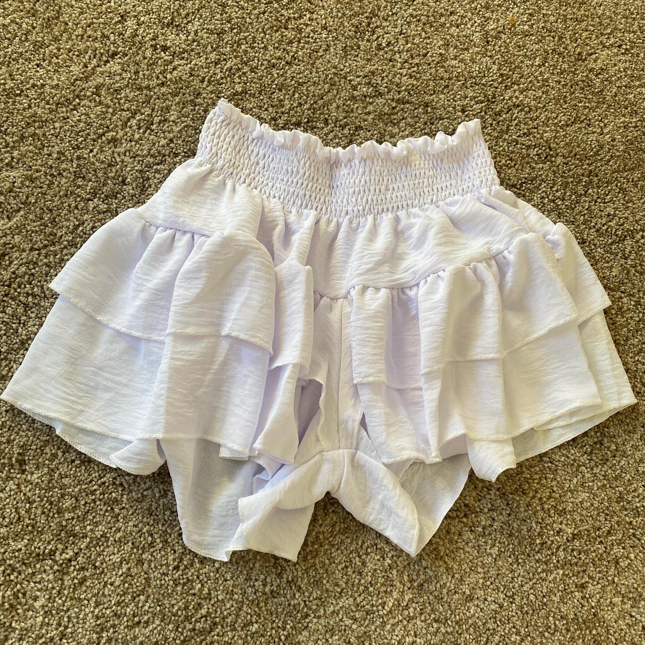 Amazon brand size small trendy ruffley white mini... - Depop