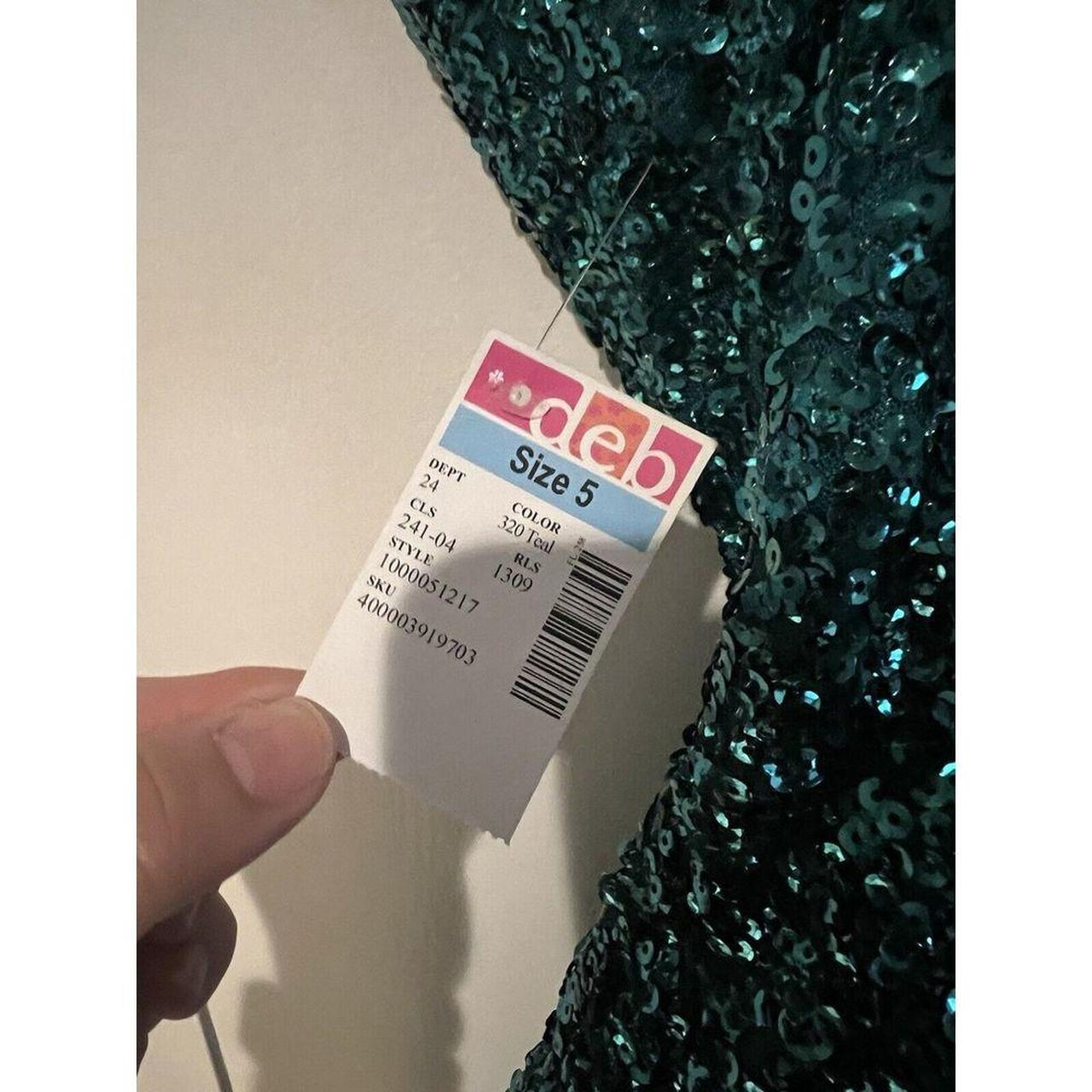 NWT DEB Prom Homecoming Short Teal Sequin Dress... - Depop