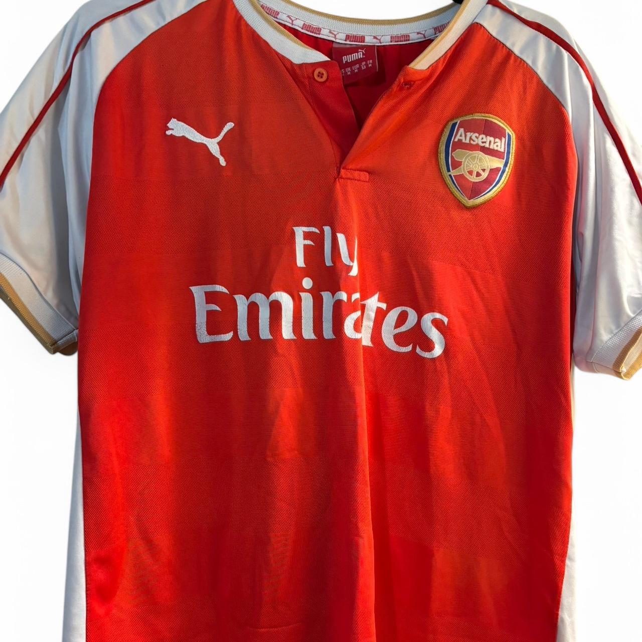 Arsenal home football shirt Writing is cracked and... | Depop