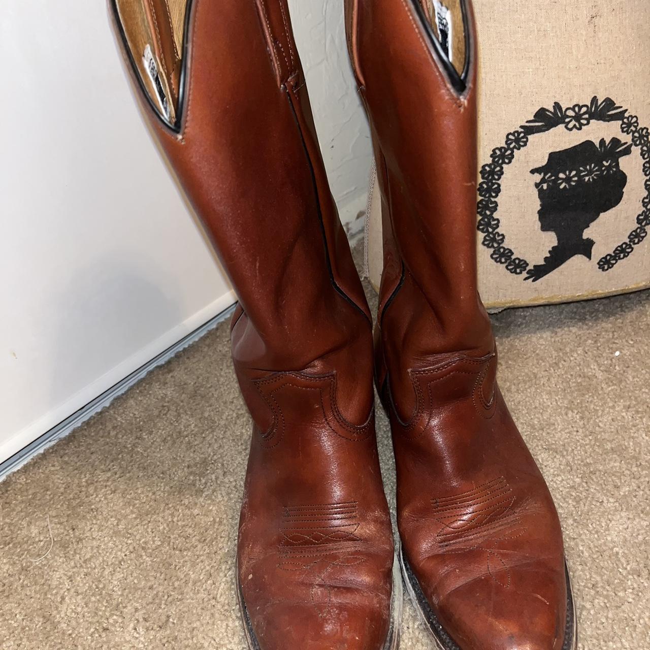 Vintage Frye Cowboy Boots Mens Sz 10 D Oxblood Red... - Depop