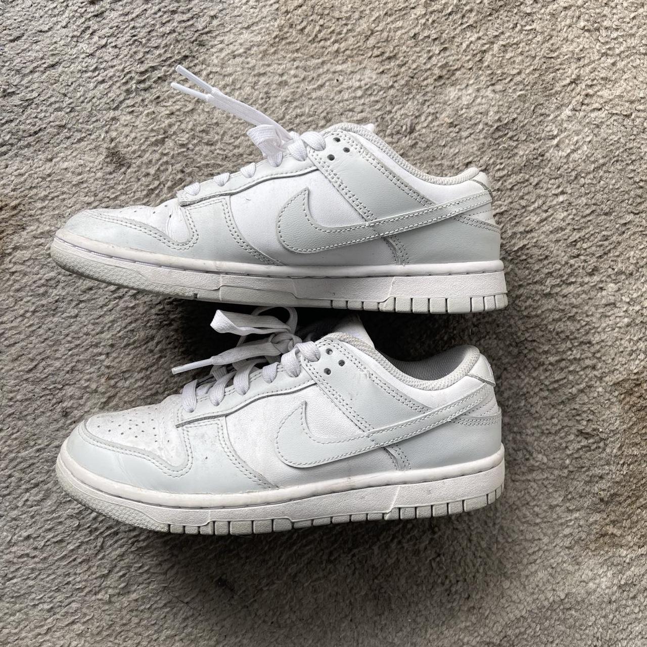 nike light grey dunks worn a little during the... | Depop