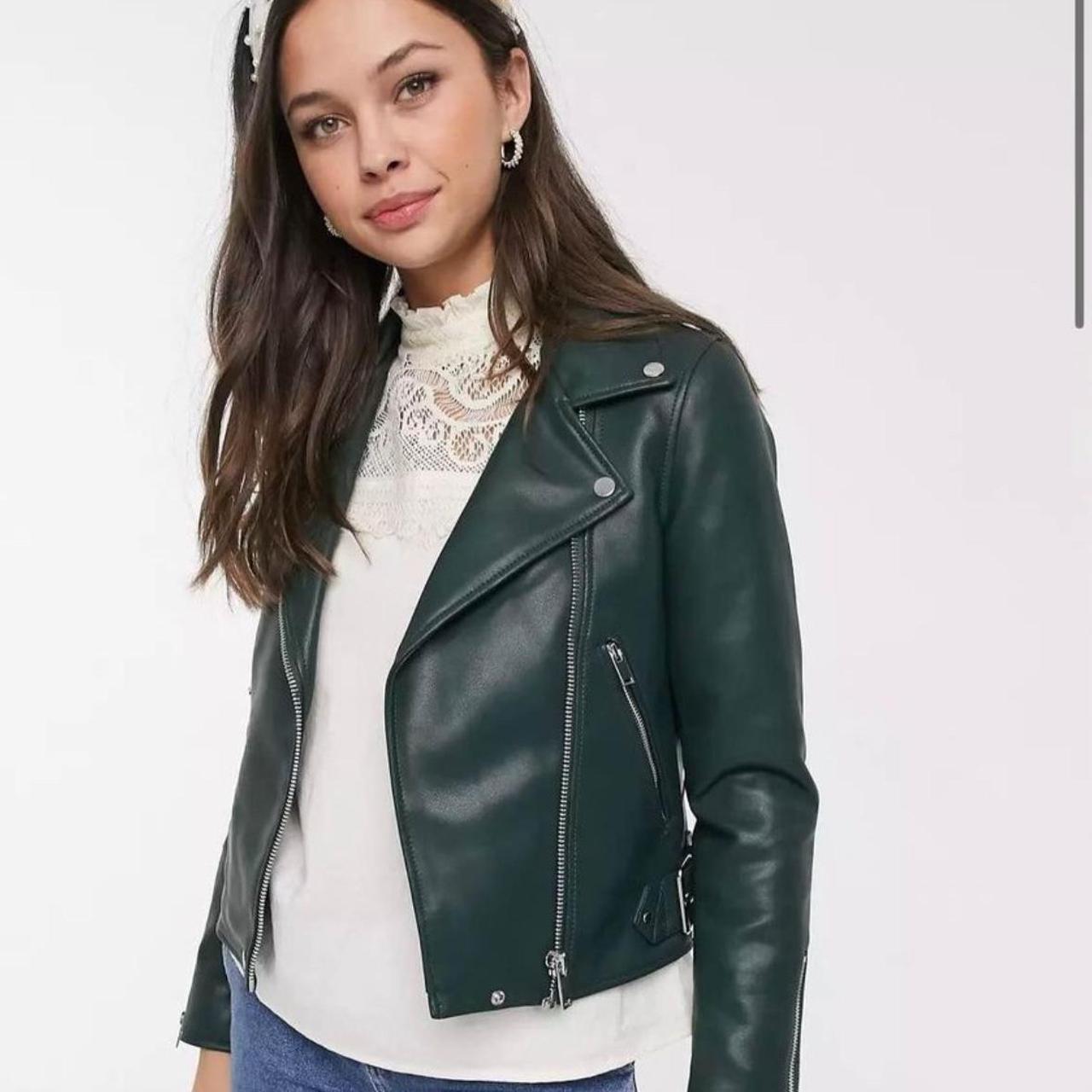 Ladies Pimkie faux leather biker jacket in... | Depop