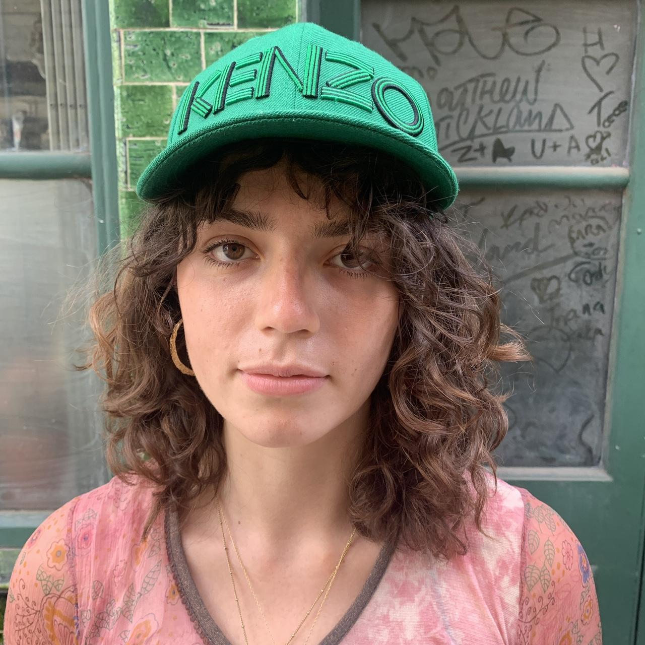 Green New Era Kenzo cap with a slight mark on the... | Depop