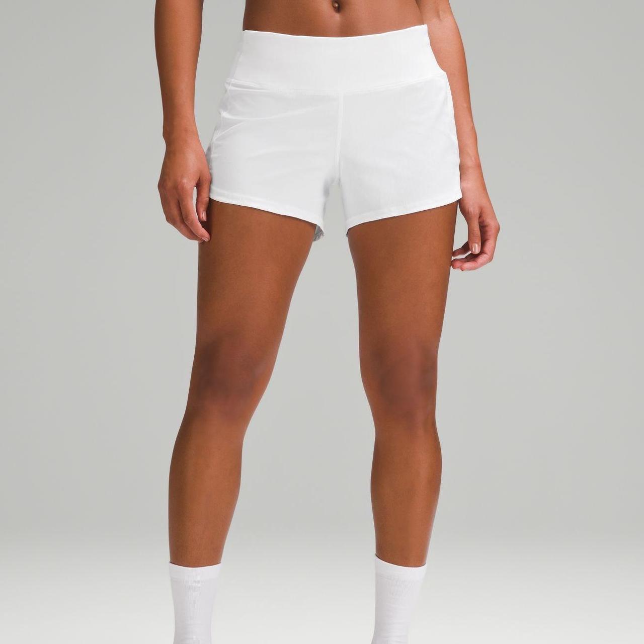 Lululemon White Speed Up Midrise Lined Shorts - Depop