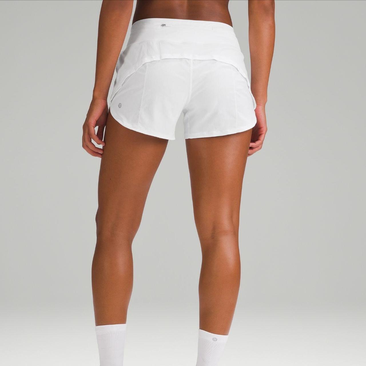 Lululemon White Speed Up Midrise Lined Shorts - Depop