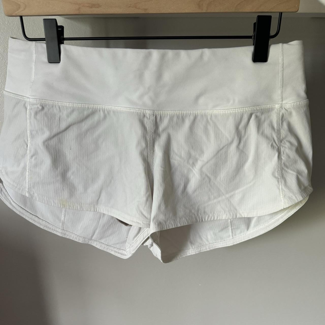 Lululemon White Speed Up Midrise Lined Shorts - Depop
