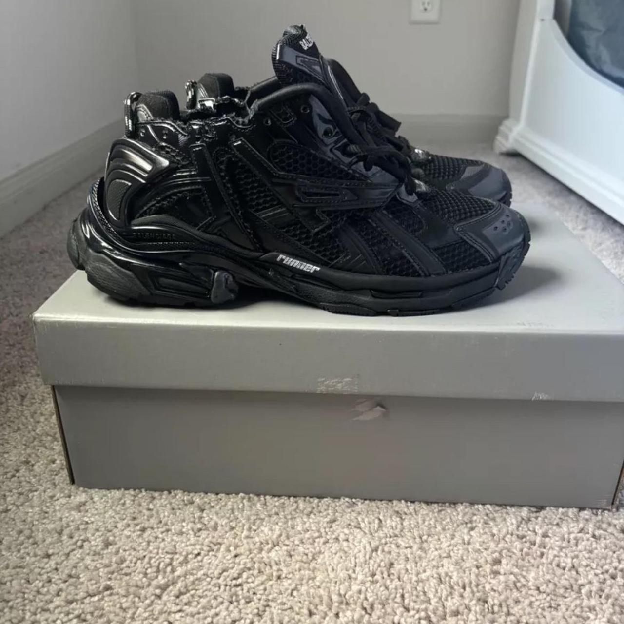 all black balenciaga runner - Depop