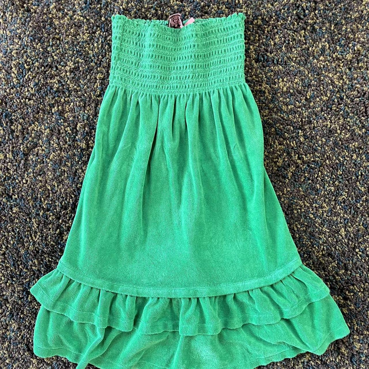 Juicy couture Green terry cloth tube top dress #y2k... | Depop