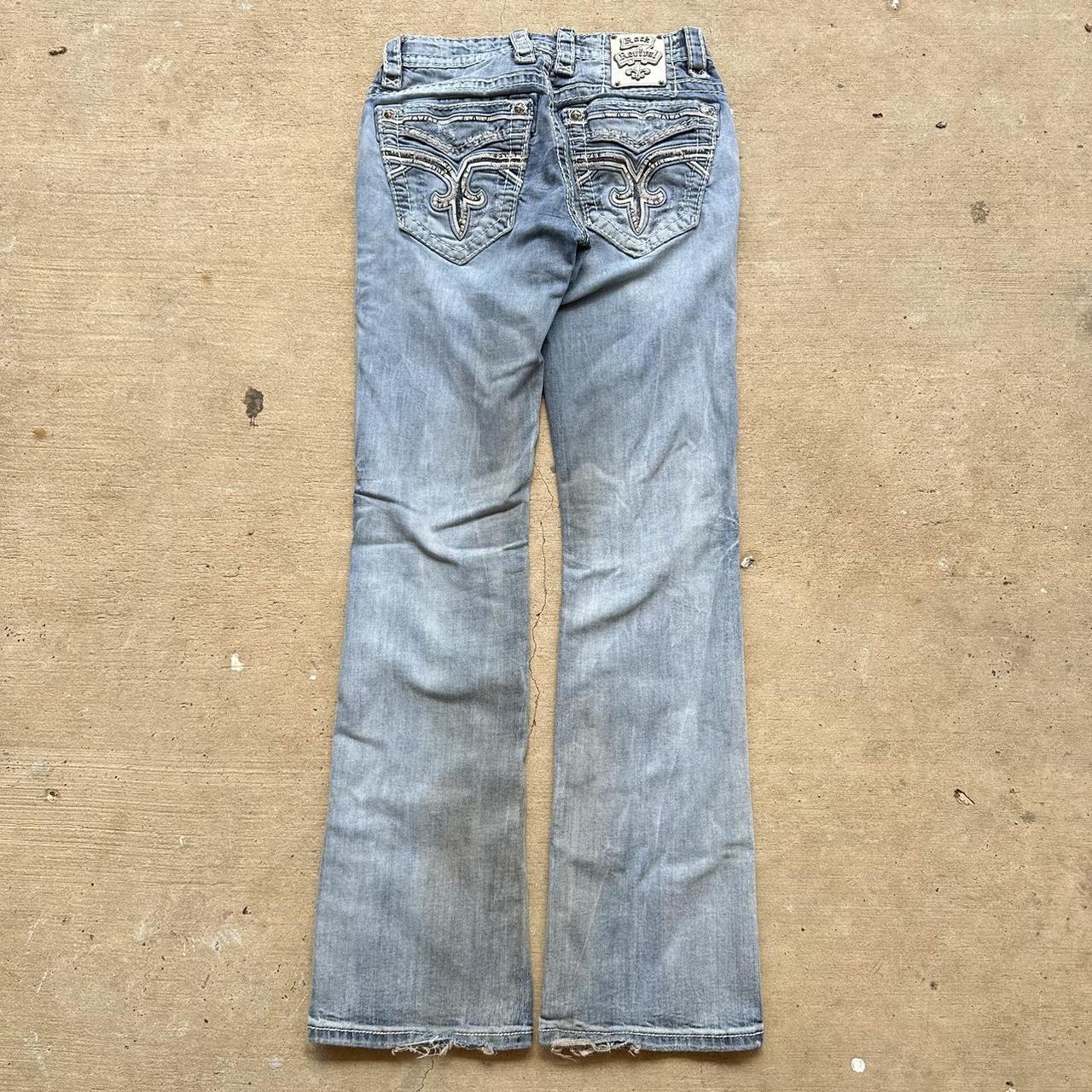 Rock Revival Bootcut Jeans MEASUREMENTS: WIDTH:... - Depop