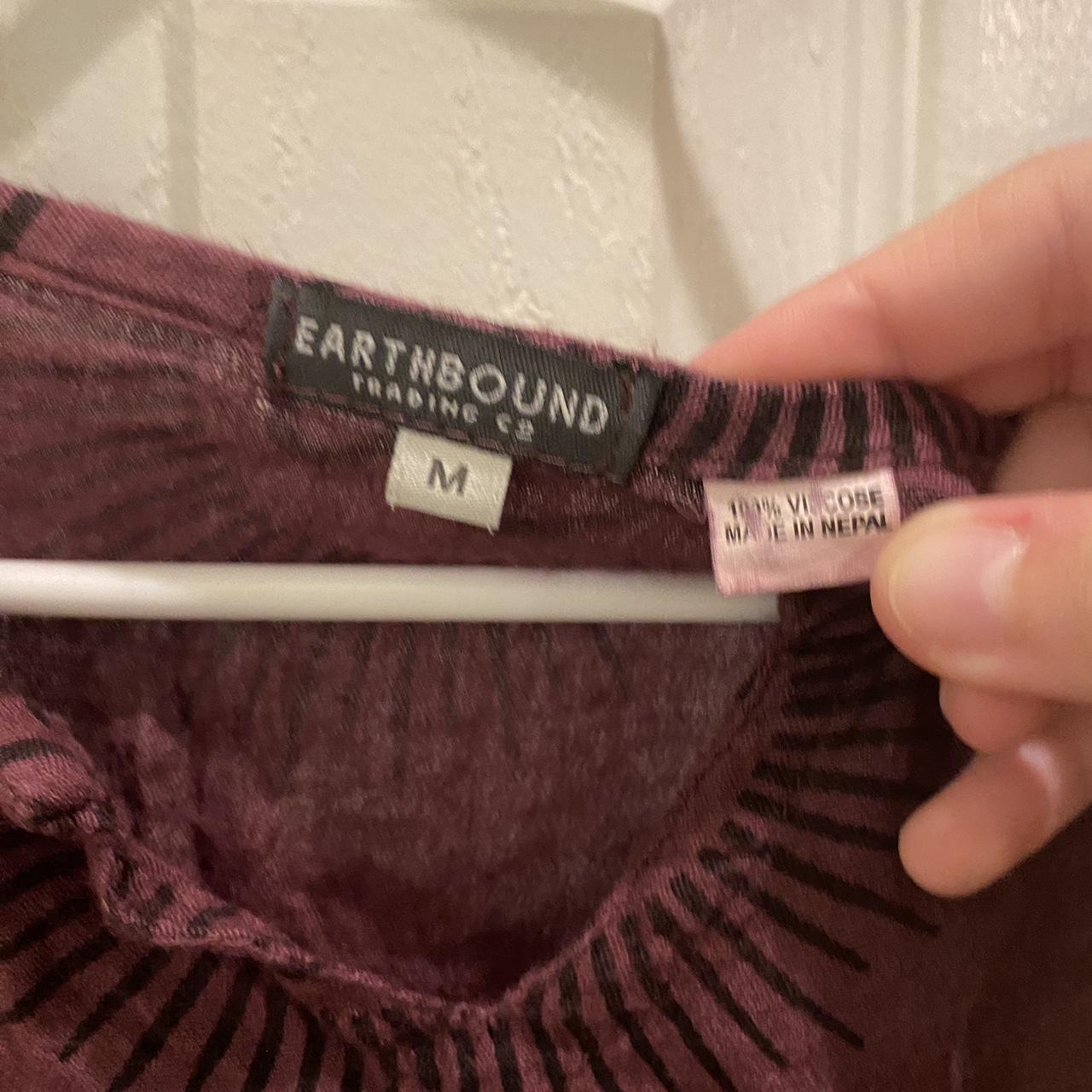 Earthbound Burgundy and black boho top with a slight... - Depop